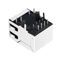 China Pulse J0026D21ENL Compatible LINK-PP LPJ0026ACNL 10/100 Base-T Tab Down Green/Green Led Single Port 8P8C PCB RJ45 Female Jack for sale