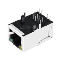 China Pulse J1012F01C Compatible LINK-PP LPJ1012BGNL 10/100 Base-T Tab Up Yellow/Green Led Single Port Lan Ethernet RJ45 Jack for sale
