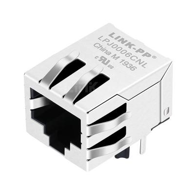 China Pulse J0006D21NL Compatible LINK-PP LPJ0006CNL 10/100 Base-T Tab Down Without Led Single Port 8 Pin RJ45 Connector for sale
