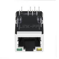 China Pulse JXD1-0009NL Compatible LINK-PP LPJ166323B10NL 10/100 Base-T Tab Up Yellow/Green Led Single Port Shielded POE Female RJ45 Ethernet Jack for sale