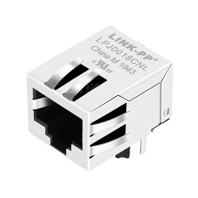 China LPJ0018CNL 10/100 Base-T Tab Down Without Led Single Port 8P8C RJ45 Connection for sale