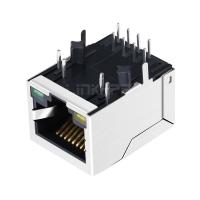 China Pulse J0026D01F Compatible LINK-PP LPJ0026BMNL 10/100 Base-T RJ45 Mag Jack 1x1 Port Tab Down Yellow/Green Led for sale