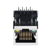 China Pulse JD0-0011NL Compatible LINK-PP LPJ0017HBNL 10/100 Base-T Tab Down Green/Yellow Led Single Port 8 Pin RJ45 Jack Module for sale