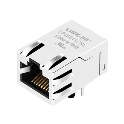 China Pulse JXR1-0001NLT Compatible LINK-PP LPJ6011CNL 10/100 Base-T Tab Up Without Led Single Port 8P8C RJ45 Modular Jack for sale