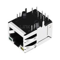 China Pulse JXD1-0007NL Compatible LINK-PP LPJ16698A10NL 10/100 Base-T Tab Up Yellow/Green Led Single Port POE Ethernet Connector RJ45 Modules for sale