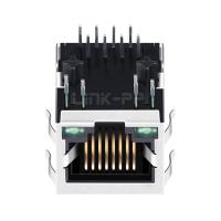 China LPJ0018ACNL 10/100 Base-T Tab Down Green/Green Led Single Port 8P8C RJ45 Female Connector for sale