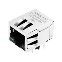 China LPJ0026ACNL 10/100 Base-T Tab Down Green/Green Led Single Port 8P8C PCB RJ45 Female Jack for sale