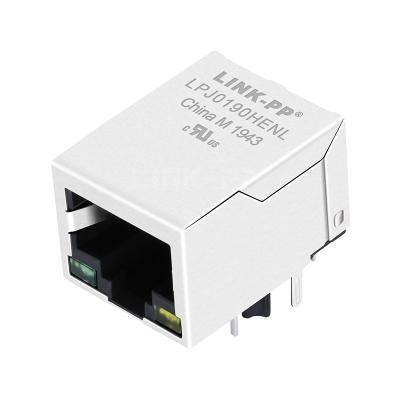 China LPJ0190HENL RJ45 PoE Magjack 10P8C 10/100 Base-T Tab Down Green/Yellow Led for sale