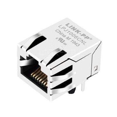 China LPJ1006CNL 10/100 Base-T Tab Up without Led One Port 8P8C Integrated RJ45 FastJack for sale