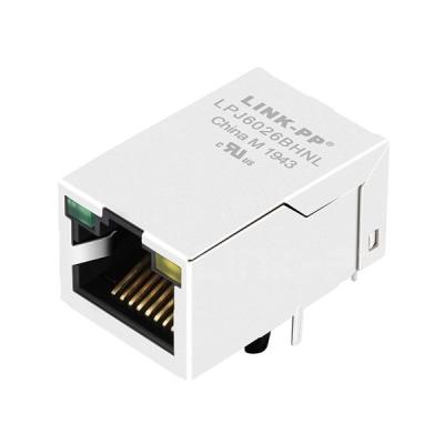 China LPJ6026BHNL 10/100 Base-T Green/Yellow LED Tab UP 1 Port RJ45 Modular Jack with Magnetics for sale