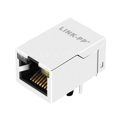 China LPJ2011BONL 10/100 Base-T Tab Up Orange&Green/Yellow Led Single Port Ethernet RJ45 Connector for sale