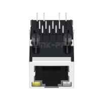 China LPJ2011BONL 10/100 Base-T Tab Up Orange&Green/Yellow Led Single Port Ethernet RJ45 Connector for sale