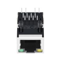 China LPJ1012BGNL 10/100 Base-T Ethernet RJ45 Magnetics Jack Single Port Tab Up Yellow/Green Led for sale