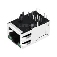 China LPJ1144AWNL 10/100 Base-T Tab Up Green/Green Led 1x1 Port RJ45 Female Connector for sale