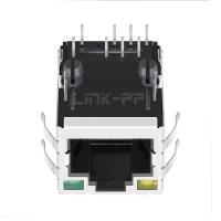 China LPJ16698A10NL 10/100 Base-T Tab Up Yellow/Green Led Single Port POE Ethernet Connector RJ45 Modules for sale