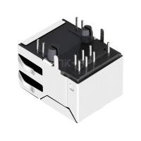 China LPJ16698A10NL 10/100 Base-T Tab Up Yellow/Green Led Single Port POE Ethernet Connector RJ45 Modules for sale