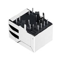 China LPJ4320GENL 10/100 Base-T RJ45 POE Magnetic Jacks Tab Down Green/Yellow Led for sale