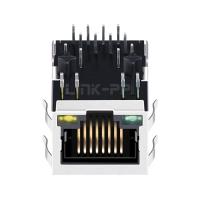 China LPJ4320GENL 10/100 Base-T RJ45 POE Magnetic Jacks Tab Down Green/Yellow Led for sale
