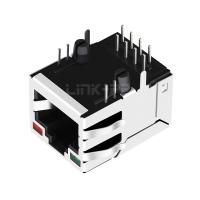 China LPJ16183A107NL 10/100 Base-T Tab Up Green/Orange Led Single Port Shielded RJ45 Network Connector for sale