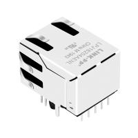 China LPJ16204AENL 10/100 Base-T Tab Up Green/Yellow Led Single Port POE+ 8P8C RJ45 Female Socket for sale