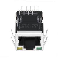 China LPJ16204AENL 10/100 Base-T Tab Up Green/Yellow Led Single Port POE+ 8P8C RJ45 Female Socket for sale