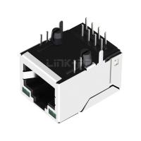 China LPJ16264BZNL 10/100 Base-T Tab Up Green/Green Led Single Port 8P8C RJ45 Network Jack for sale