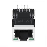 China LPJ16264BZNL 10/100 Base-T Tab Up Green/Green Led Single Port 8P8C RJ45 Network Jack for sale