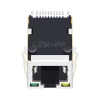China LPJ19662AANL 10/100 Base-T Tab Up Yellow/Green Led Single Port RJ45 Magnetic Jack for sale