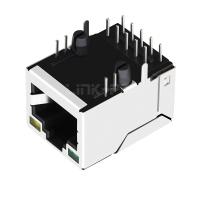 China LPJ16668BENL 10/100 Base-T Tab UP Green/Yellow Led Single Port PoE+ RJ45 Magnetic Connector for sale