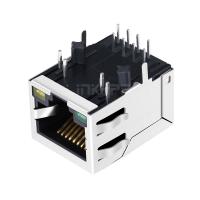 China LPJ0006GENL 10/100 Base-T Tab Down 1x1 Port RJ45 Magnetic Connector With Green/Yellow Led for sale