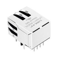 China LPJ0011-8GENL 10/100 Base-T Tab Down Single Port RJ45 Magnetic Jack With Green/Yellow Led for sale