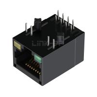 China LPJ0011NENL 10/100 Base-T Tab Down Green/Yellow Led 1x1 Port Unshielded RJ45 Connector for sale