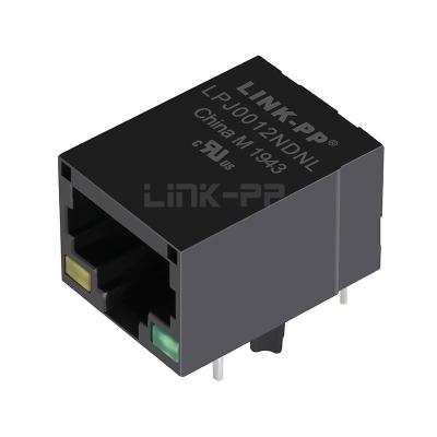China LPJ0012NDNL 10/100 Base-T Tab Down Yellow/Green Led 1x1 Port Unshielded RJ45 Jack for sale