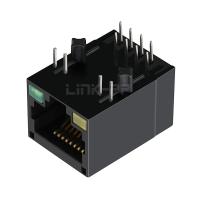 China LPJ0012NDNL 10/100 Base-T Tab Down Yellow/Green Led 1x1 Port Unshielded RJ45 Jack for sale