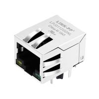 China LPJ0112GDNL 10/100 Base-T Tab Down Single Port Rectifier Diode POE RJ45 Pass Through Connector Yellow/Green Led for sale