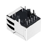 China LPJ0112GDNL 10/100 Base-T Tab Down Single Port Rectifier Diode POE RJ45 Pass Through Connector Yellow/Green Led for sale