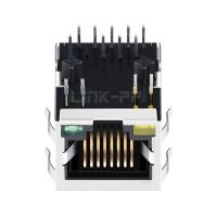 China LPJ0112GDNL 10/100 Base-T Tab Down Single Port Rectifier Diode POE RJ45 Pass Through Connector Yellow/Green Led for sale
