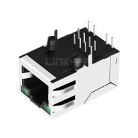 China LPJ1026AWNL 10/100 Base-T Tab Up 1x1 Port RJ45 Female Connector With Green/Green Led for sale