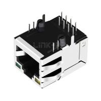 China LPJ16617ADNL 10/100 Base-T Tab Up Single Port RJ45 Panel Mount Connector With Yellow/Green Led for sale