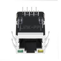 China LPJ16617ADNL 10/100 Base-T Tab Up Single Port RJ45 Panel Mount Connector With Yellow/Green Led for sale