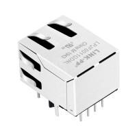China LPJF0011GDNL 10/100 Base-T Tab Down Single Port RJ45 Female Connector With Yellow/Green Led for sale