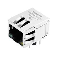 China LPJG4944GENL 100/1000 Base-T Tab Down Green/Yellow Led Single Port RJ45 Magnetic Jack for sale