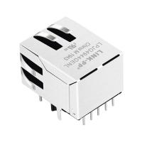 China LPJG4944GENL 100/1000 Base-T Tab Down Green/Yellow Led Single Port Cat5e RJ45 Magnetic Jack for sale