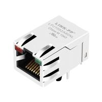 China LPJ1052A80NL 10/100 Base-T Tab UP Red/Green Led Single Port Shielded RJ45 Female connector for sale