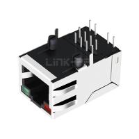 China LPJ1052A80NL 10/100 Base-T Tab UP Red/Green Led Single Port Shielded RJ45 Female connector for sale