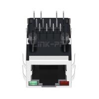 China LPJ1052A80NL 10/100 Base-T Tab UP Red/Green Led Single Port Shielded RJ45 Female connector for sale