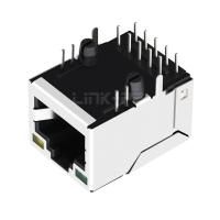 China LPJ16204BENL 10/100 Base-T 1 Port 10P8C RJ45 Magjack Female Connector Tab UP Green/Yellow Led for sale