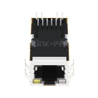 China 0875-1X1T-P2 10/100 Base-T Tab Up Single Port Rj45 jack Integrated Connector With Orange&Green/Yellow Led for sale