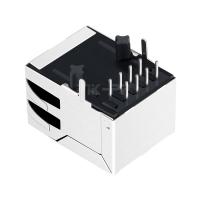 China LPJ4514CNL 10/100 Base-T Tab Down Without Led Single Port PoE+ RJ45 Connector Magjack for sale