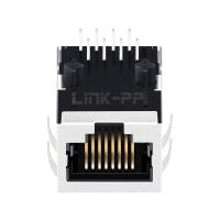 China LPJ4514CNL 10/100 Base-T Tab Down Without Led Single Port PoE+ RJ45 Connector Magjack for sale
